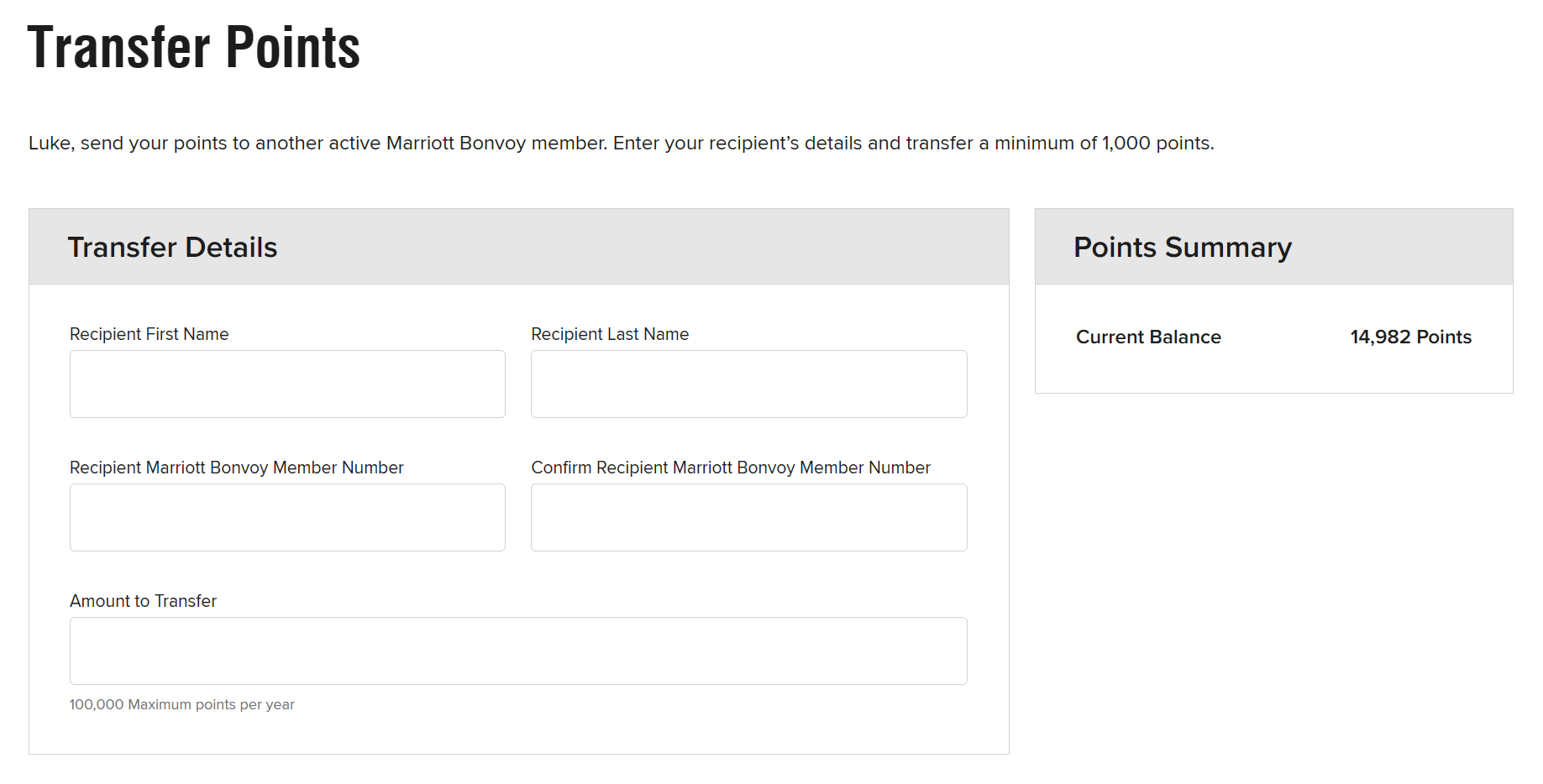 You Can FINALLY Transfer Marriott Points Online To Another Account ...